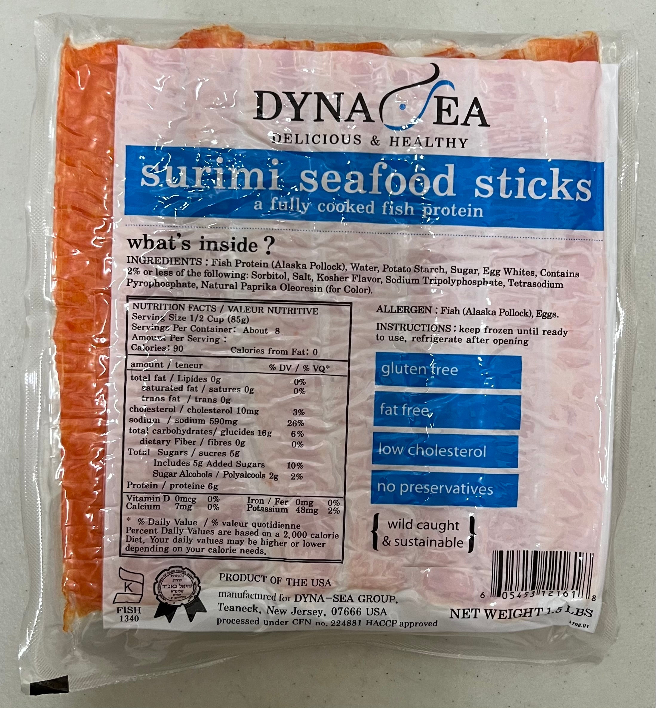 Dyna-Sea Surimi Seafood Kani Sticks - 14x1.5lb packs I 21lb case – My ...